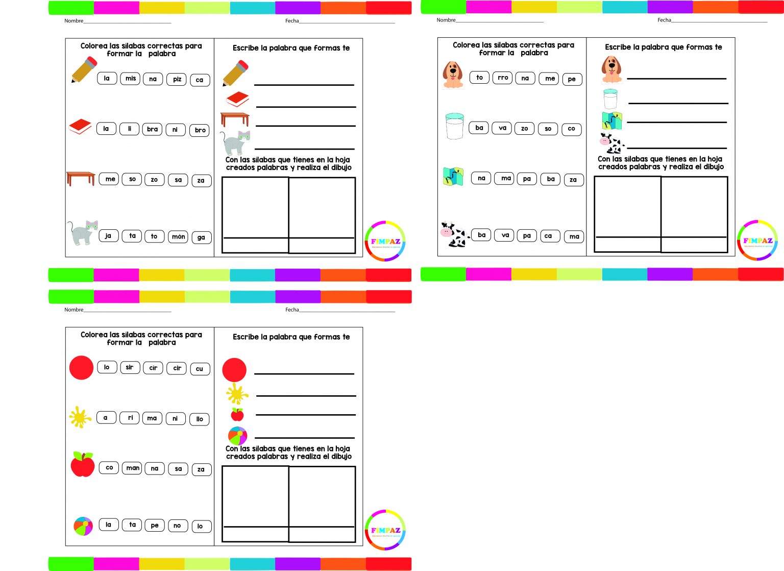 TARJETAS DE SÍLABAS PARA IMPRIMIR GRATIS EN PDF