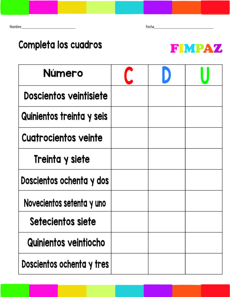 valor posicional ejercicios pdf